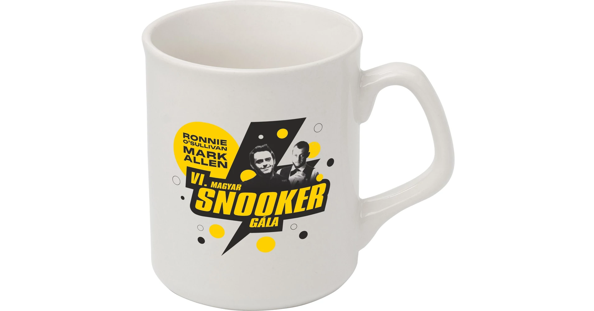 Kerámia bögre, fehér - VI. Magyar Snooker Gála - Magyar Snooker Gála ...